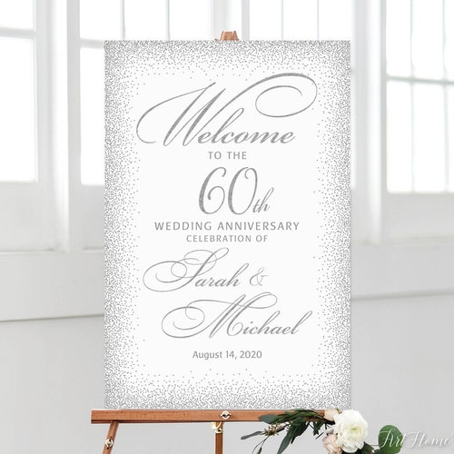60th Anniversary Welcome Sign 60th Anniversary Decoration - Etsy