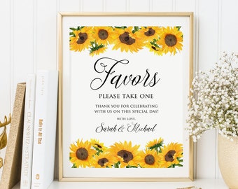 Sunflower Favors Sign Please Take One 8x10 Printable - Etsy