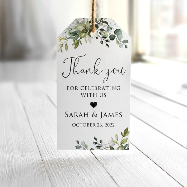 Greenery Favor Tag - Etsy
