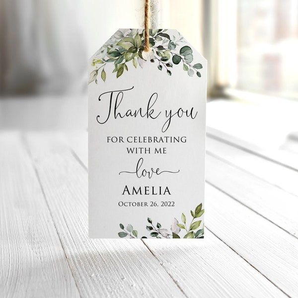 Greenery Favor Tag - Etsy