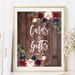Rustic Cards and Gifts Sign, Gift Table Sign, Marsala and Navy Wedding ...