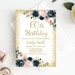 60th Birthday Invitation, Any Age Birthday Invitation, Blush Navy Gold ...