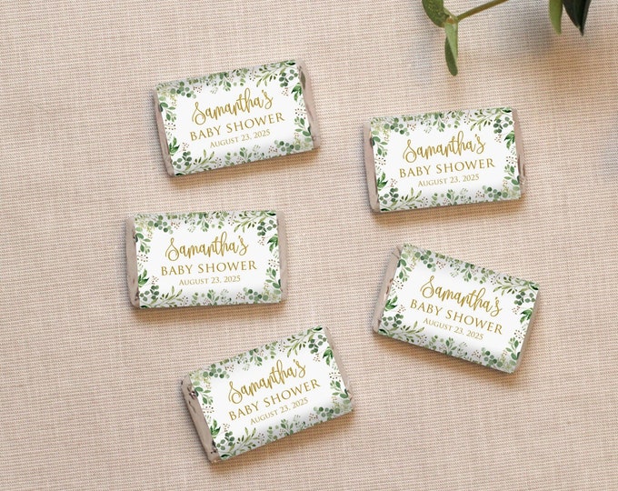Chartreuse & Turquoise Personalized Miniatures Chocolate Wrappers ...