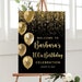 100th Birthday Welcome Sign, Black and Gold Birthday Welcome Sign ...