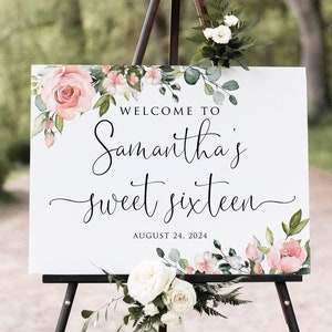 Blush Sweet Sixteen Welcome Sign Blush Welcome Sign Pink - Etsy