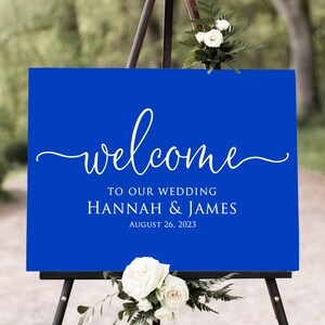 Royal Blue Wedding Welcome Sign Royal Blue Welcome Sign - Etsy