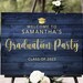 Rustic Navy Gold Graduation Party Welcome Sign, Blue Gold Graduation ...