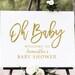 Oh Baby Welcome Sign, Gold Baby Shower Welcome Sign, Gold Baby Shower ...