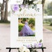 Purple Sweet Sixteen Welcome Sign, Photo Birthday Welcome Sign, Purple ...