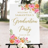Graduation and 18th Birthday Welcome Sign Editable Coquette Bow Pink ...