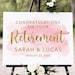 Pink Gold Retirement Celebration Sign, Watercolor Retirement Party ...