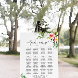 Tropical Wedding Seating Chart, Hawaiianwedding Guest Table Plan, Find ...