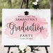 Pink Graduation Party Welcome Sign, Watercolor Graduation Welcome Sign ...