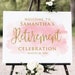 Pink and Gold Retirement Celebration Sign, Watercolor Retirement Party ...