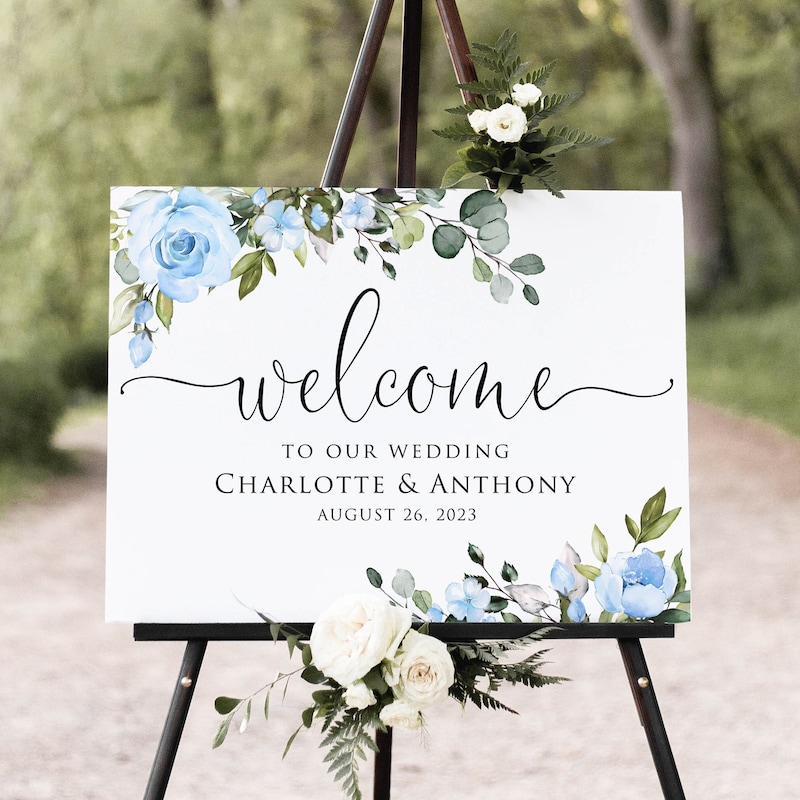 Blue Wedding Sign - Etsy