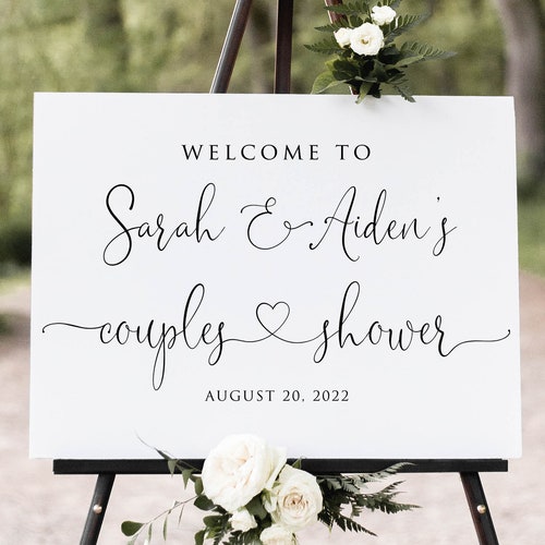 Couples Shower Welcome Sign Heart Wedding Shower Welcome | Etsy
