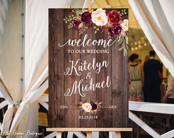 Welcome Wedding Sign Rustic Welcome Wedding Sign Welcome To | Etsy