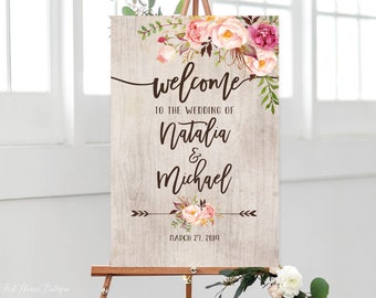 Welcome Wedding Sign Rustic Welcome Wedding Sign Welcome To | Etsy