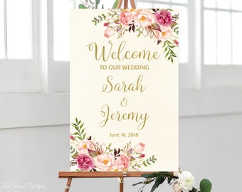 Welcome Wedding Sign Welcome To Our Wedding Sign Ivory | Etsy