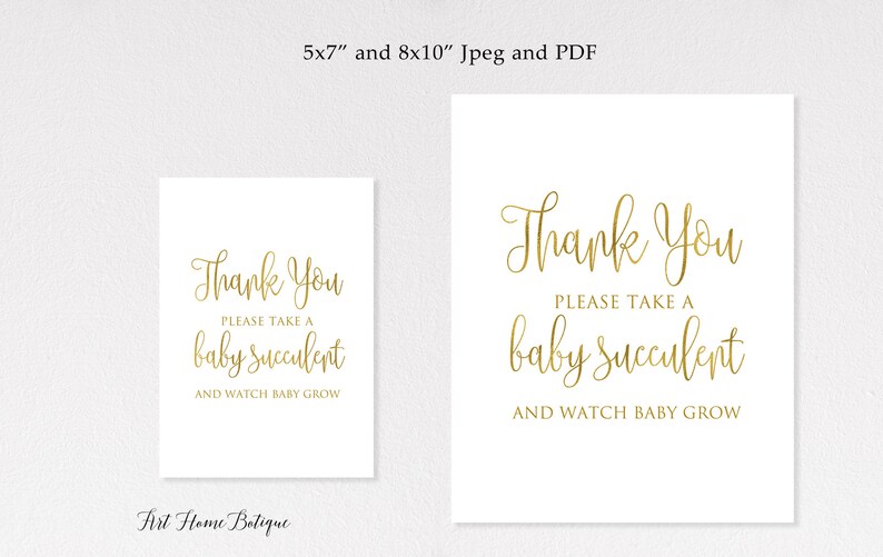 Watch Baby Grow Sign, Gold Baby Shower Sign, Succulent Sign, Baby ...