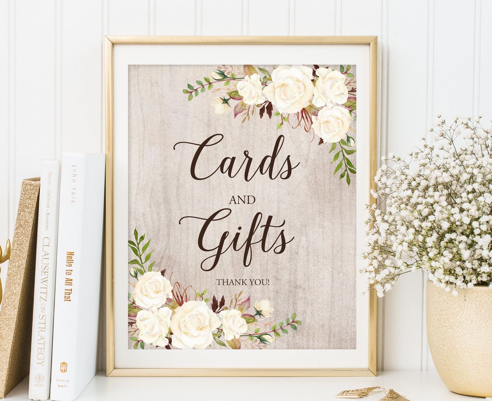 Rustic Cards and Gifts Sign Gift Table Sign Floral Wedding | Etsy