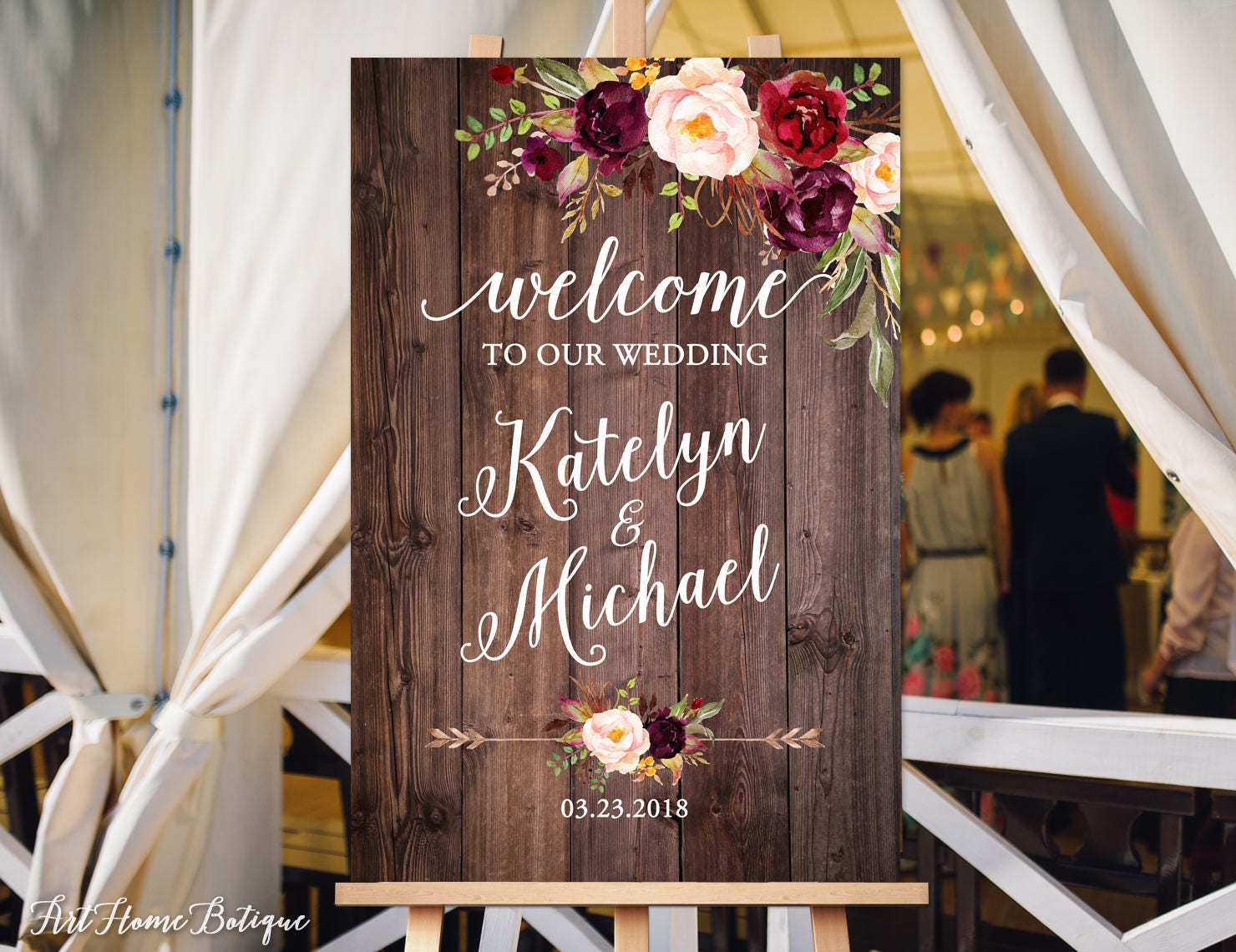 Welcome Wedding Sign, Rustic Welcome Wedding Sign, Welcome to Our ...