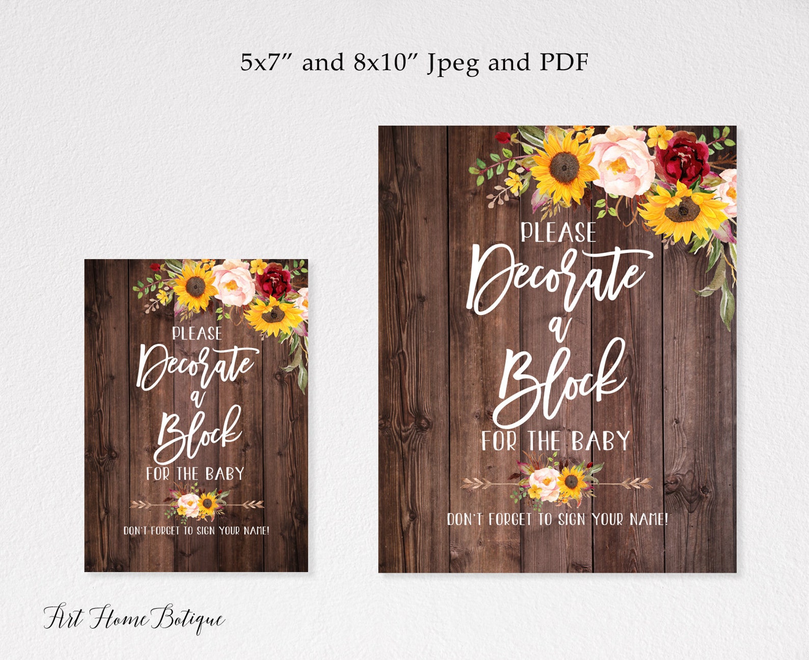 Decorate a Block Sign Decorate a Block for the Baby Sign - Etsy