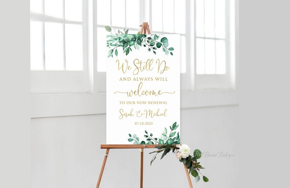 We Still Do Sign Emerald Green Wedding Anniversary Sign Vow - Etsy
