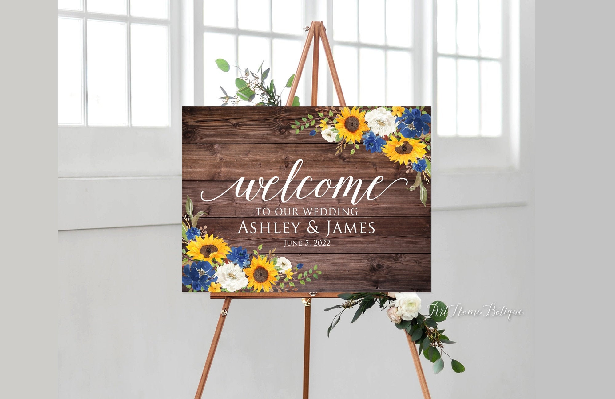 Sunflower Wedding Welcome Sign Rustic Welcome Wedding Sign - Etsy UK