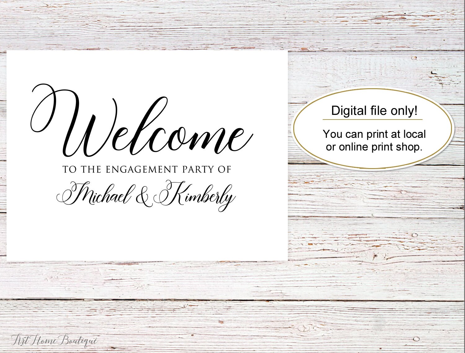 Engagement Party Welcome Sign Classic Welcome Sign Welcome | Etsy