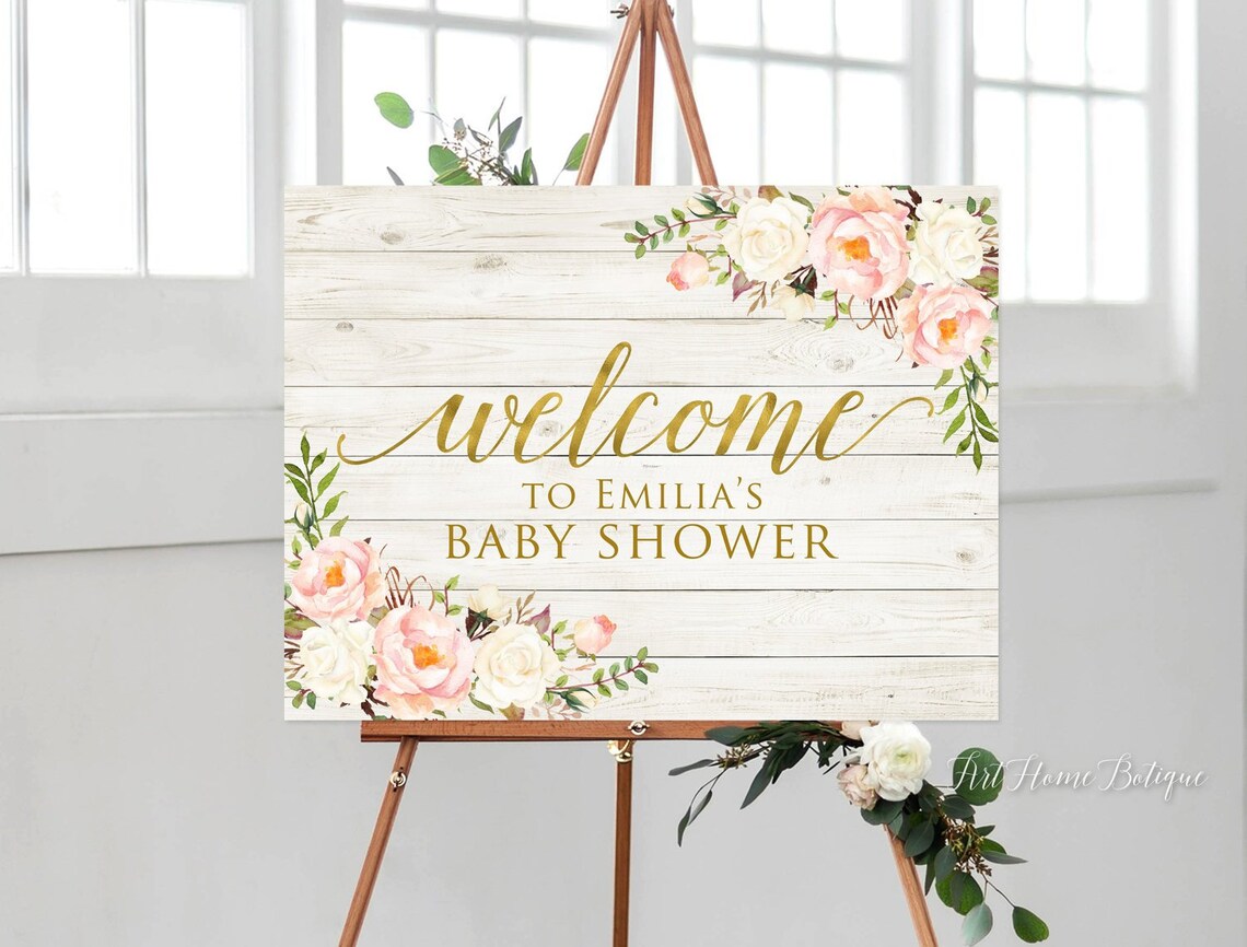 Rustic Baby Shower Welcome Sign, Welcome to Baby Shower Sign, Large ...