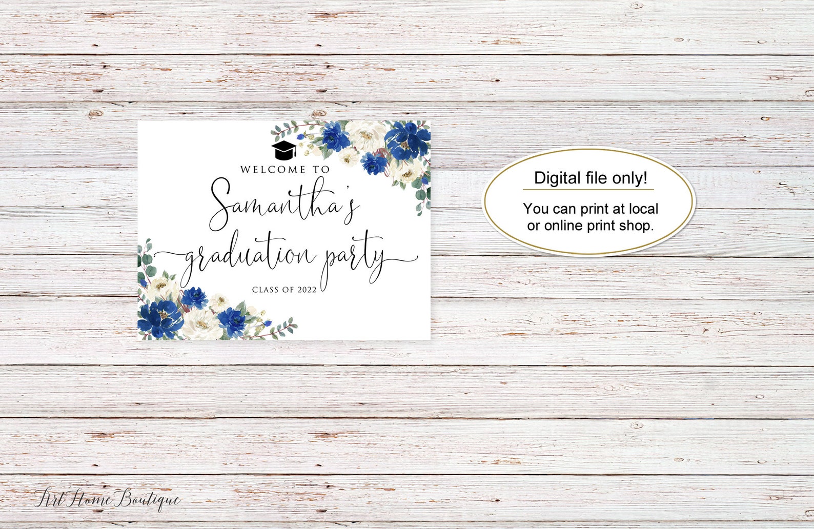Blue Graduation Party Welcome Sign Blue Graduation Welcome - Etsy