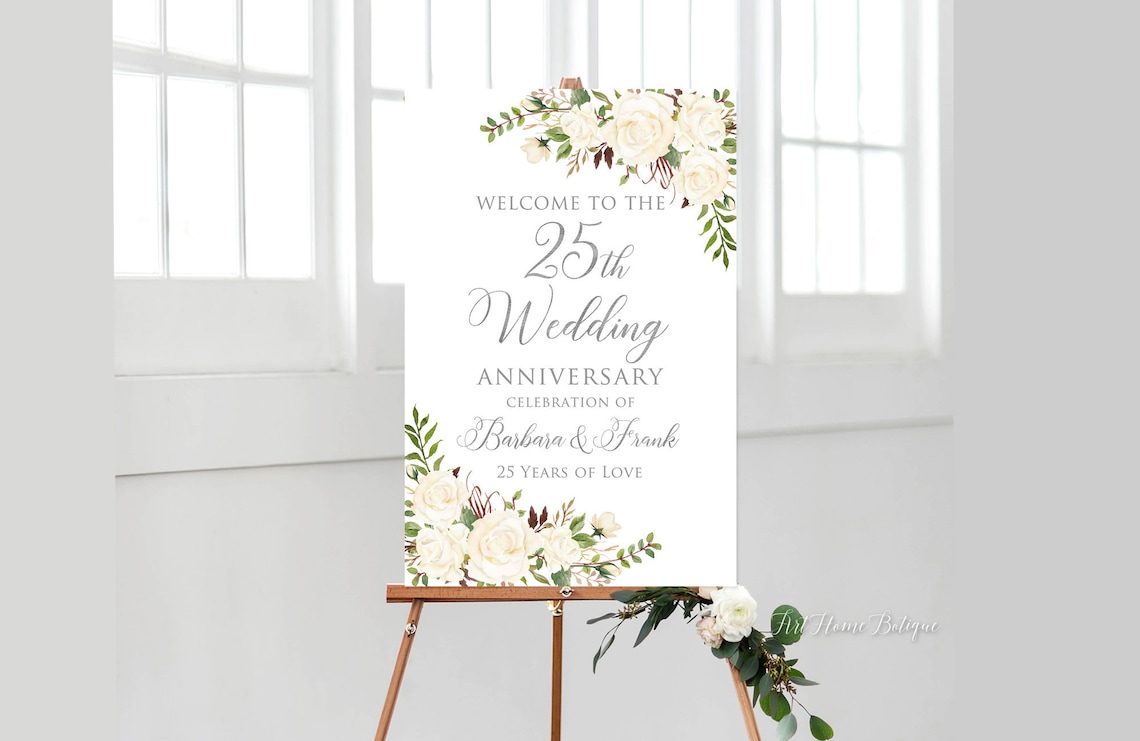 25th Anniversary Welcome Sign 25th Anniversary Decoration | Etsy