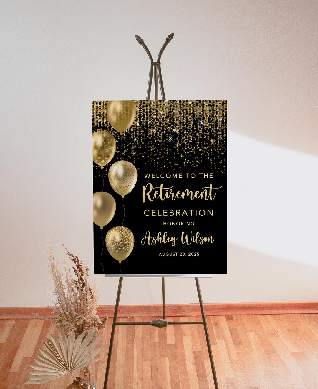 Gold Retirement Welcome Sign, Balloons Retirement Celebration Welcome ...