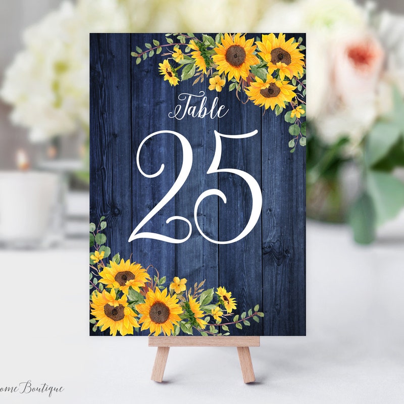 Sunflower Table Numbers - Etsy