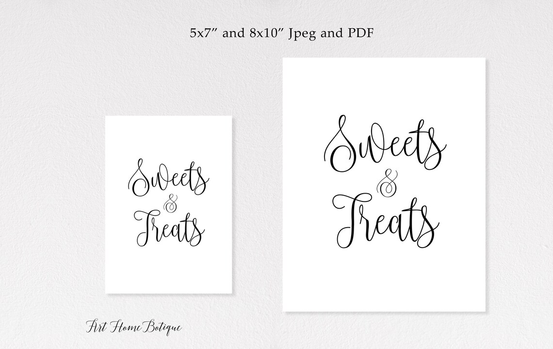 Sweets and Treats Sign Dessert Table Sign Favors Sign - Etsy