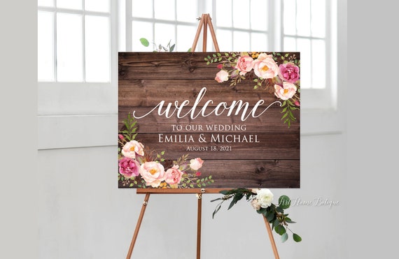 Rustic Welcome Wedding Sign Welcome To Our Wedding Sign | Etsy