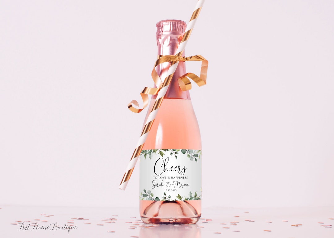 Mini Champagne Bottle Labels, Personalized Champagne Bottle Labels ...