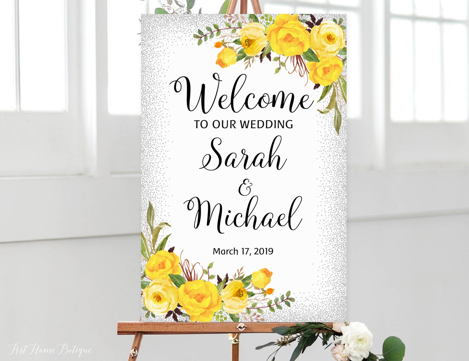 Yellow Welcome Wedding Sign Welcome Wedding Sign Welcome To | Etsy