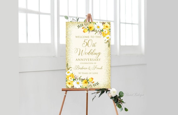 50th Anniversary Welcome Sign 50th Anniversary Decoration | Etsy