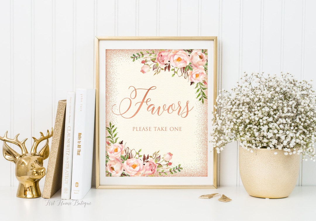 Favors Sign, Wedding Favor Sign, Please Take One Sign, Blush Wedding ...