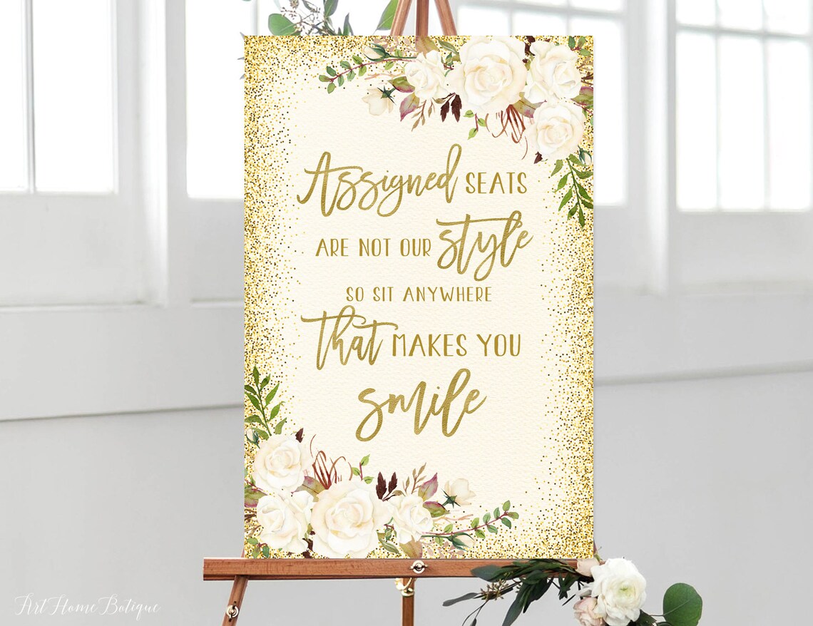 Assigned Seats Sign Assigned Seats Are Not Our Style so Sit - Etsy