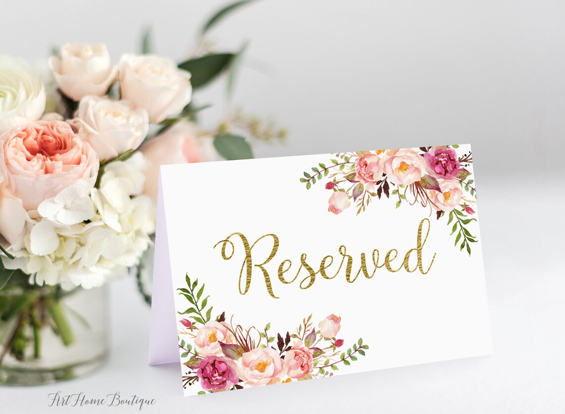 Reserved Sign Wedding Reserved Sign Reserved Seating Sign | Etsy