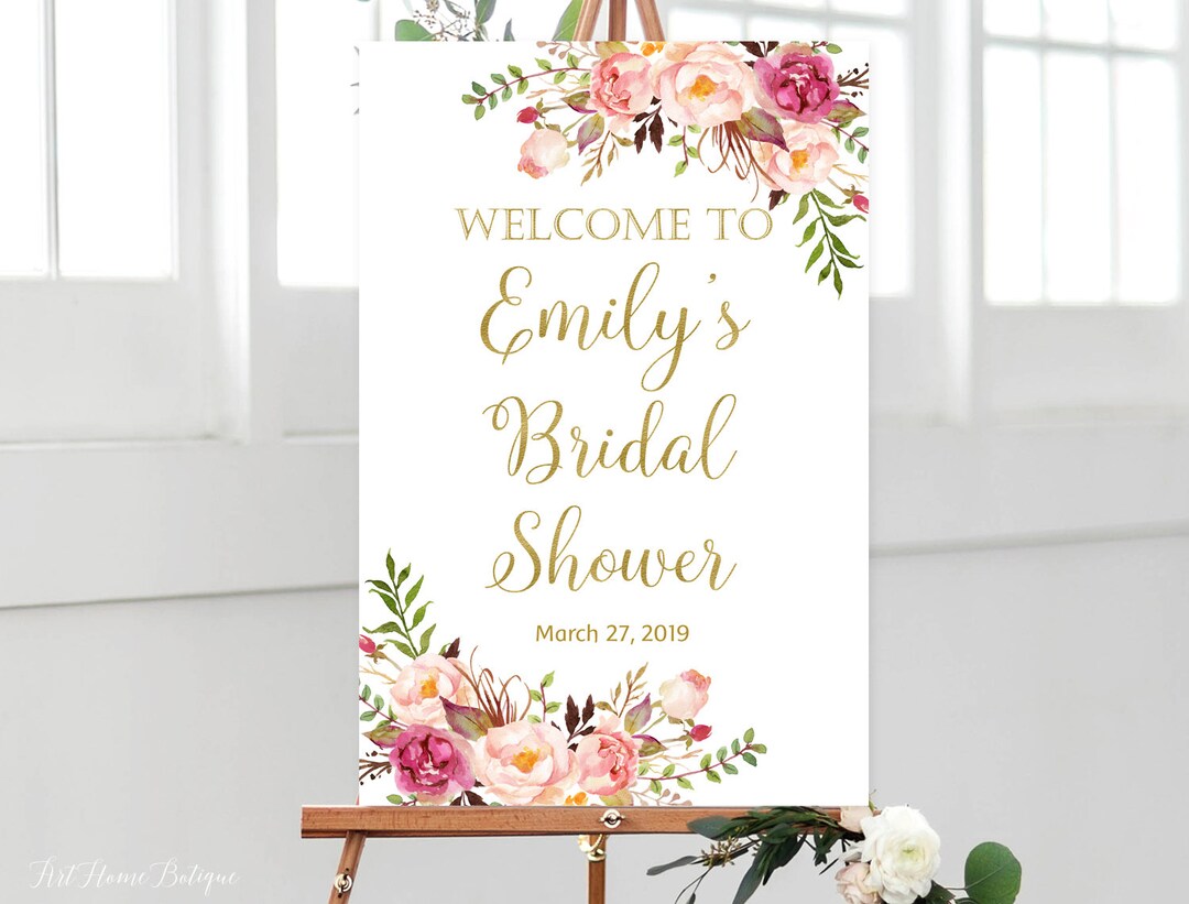 Welcome Bridal Shower Sign, Bridal Shower Welcome Sign, Large Welcome ...