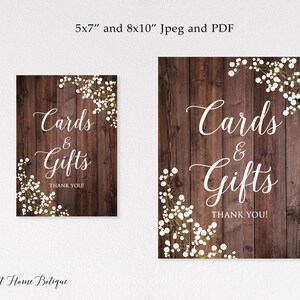Rustic Cards and Gifts Sign, Floral Wedding Sign, Gift Table Sign, Baby ...