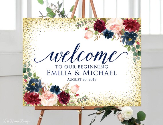 Welcome to Our Beginning Sign Welcome Wedding Sign Welcome | Etsy