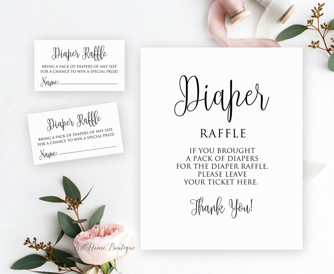 Baby Shower Diaper Raffle Tickets, Instant Download, Digital File, BS59 ...