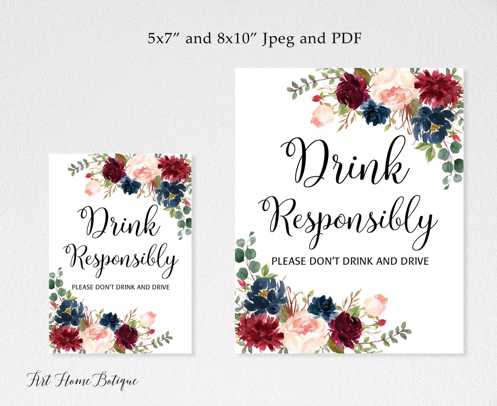 Drink Responsibly Sign Please Dont Drink and Drive Sign - Etsy