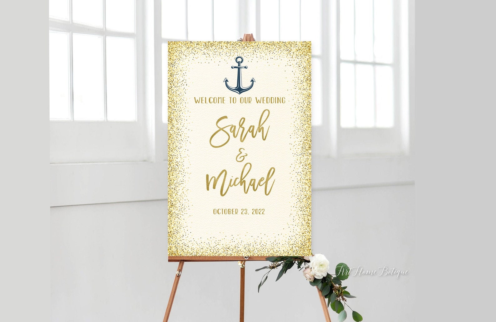 Nautical Wedding Welcome Sign Anchor Wedding Welcome Sign - Etsy