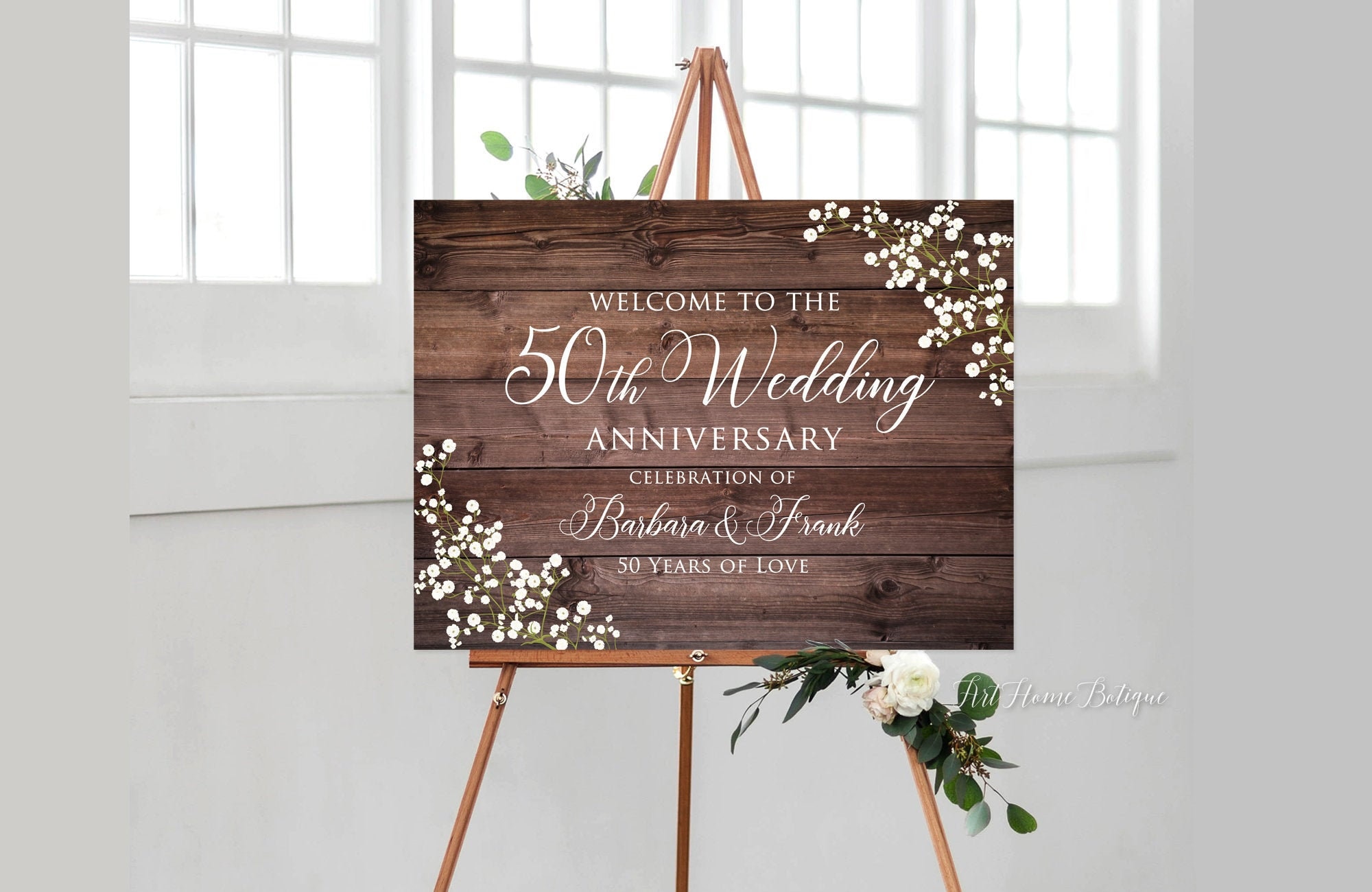 Rustic 50th Anniversary Welcome Sign 50th Anniversary - Etsy